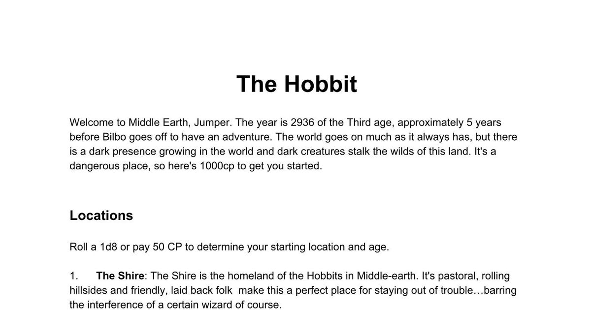 The Hobbit | RPG Item | RPGGeek
