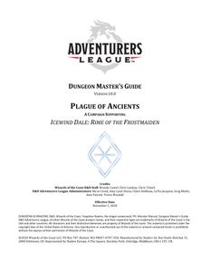 Adventurers League Dungeon Master's Guide (Plague of Ancients) | RPG ...