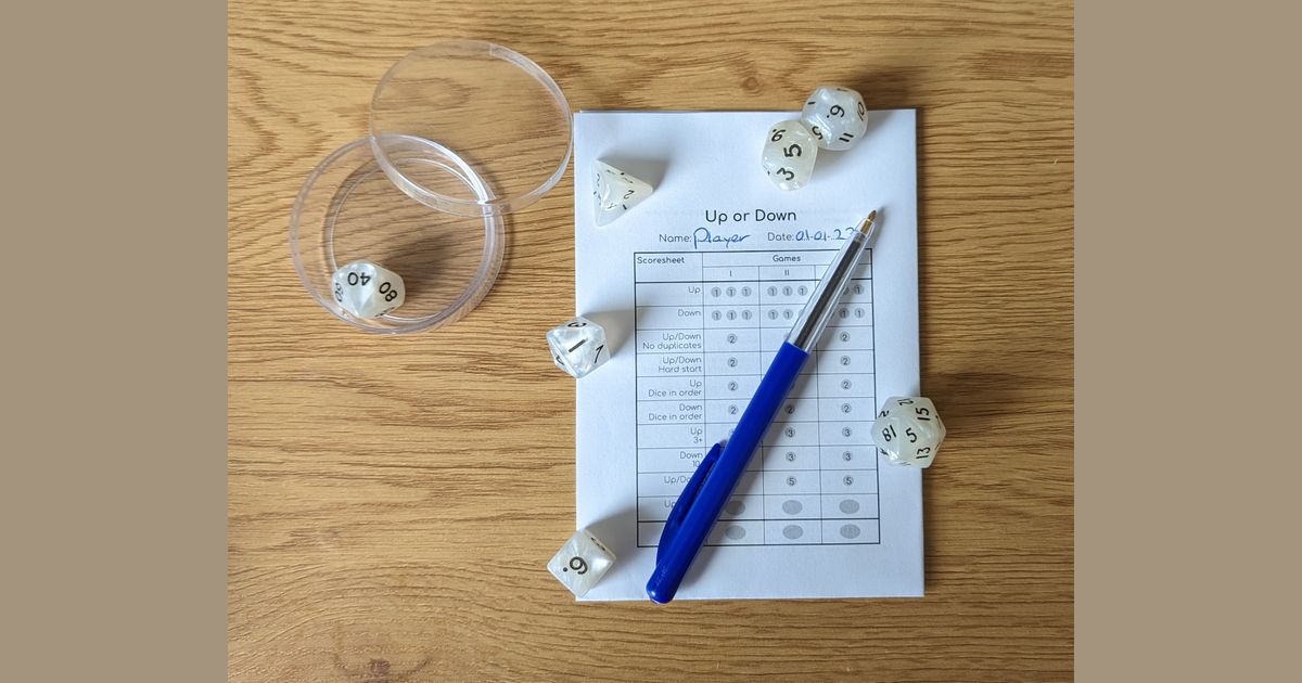 Up or Down rules + scoresheet | Up or Down