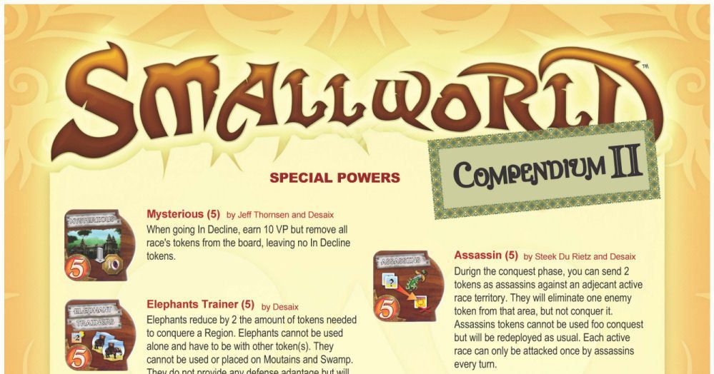 Community's Compendium II (fan expansion for Small World) | Board Game ...