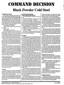 Command Decision: Black Powder Cold Steel | Board Game | BoardGameGeek