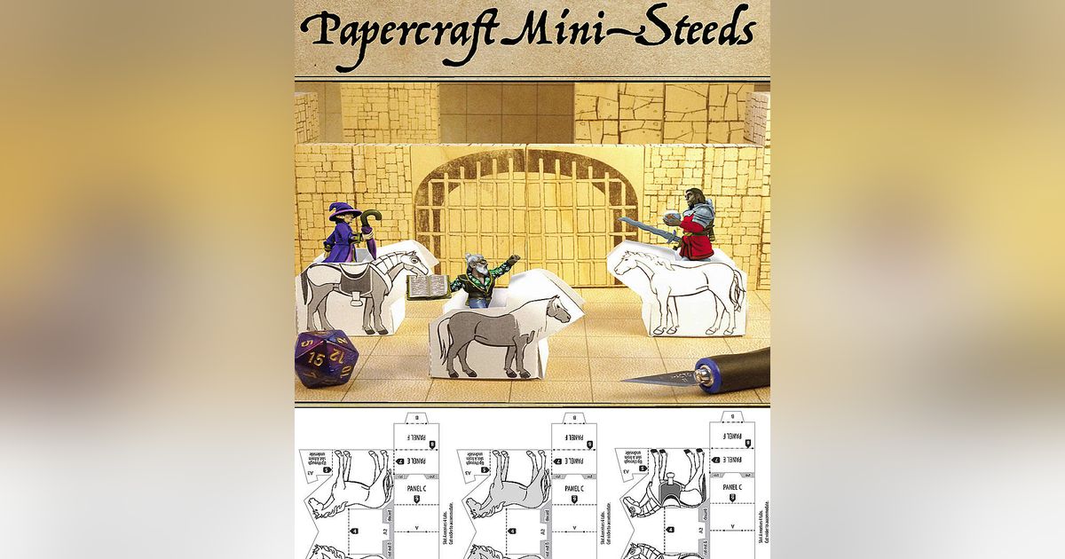 Papercraft Steeds for Miniatures | RPG Item | RPGGeek