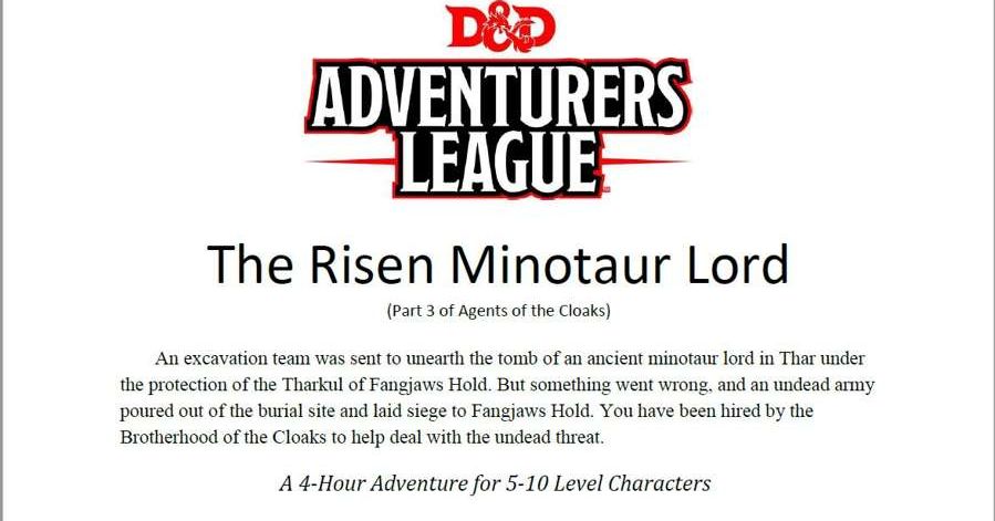 CCC-SFBay-02-03: The Risen Minotaur Lord | RPG Item | RPGGeek