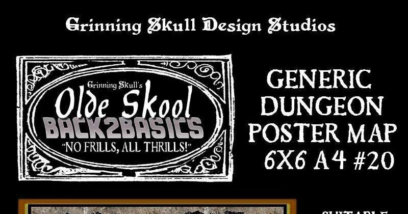 Olde Skool Back2Basics: Generic Dungeon Poster Map 6x6 A4 #20 | RPG ...
