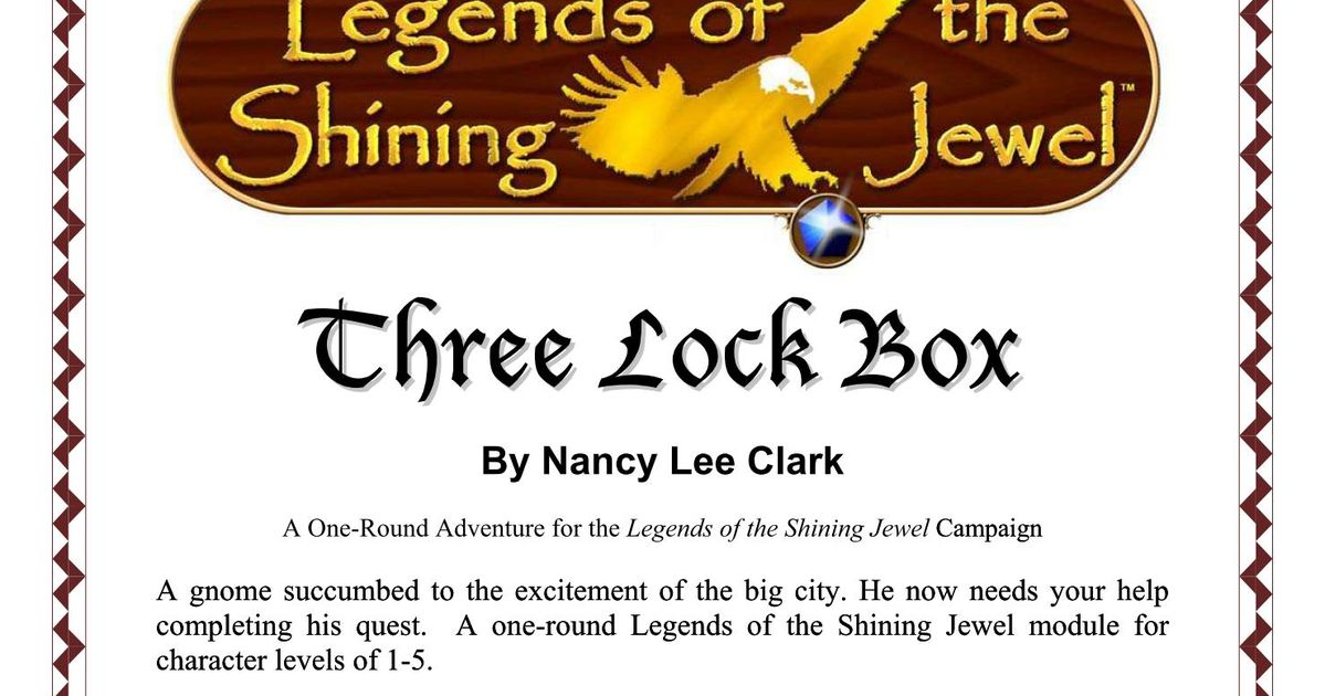 LSJ080: Three Lock Box | RPG Item | RPGGeek