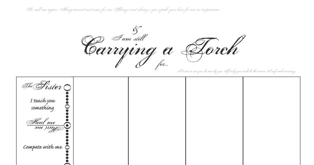 Carrying a Torch Character Sheet | RPG Item | RPGGeek