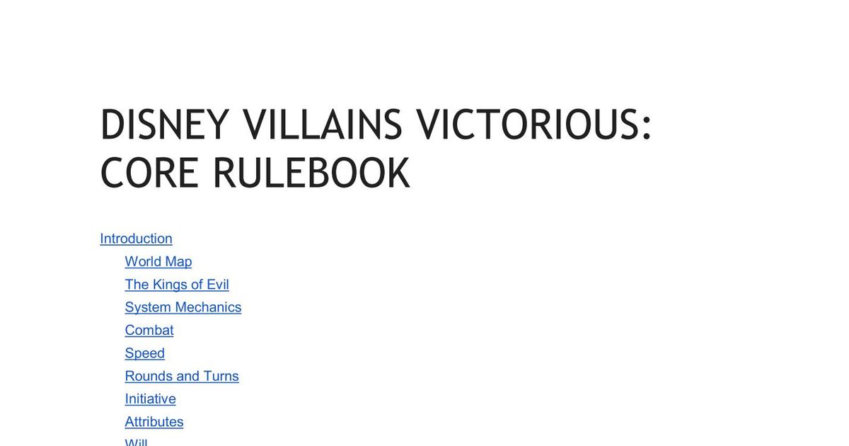 Disney Villains Victorious Core Rulebook | RPG Item | RPGGeek