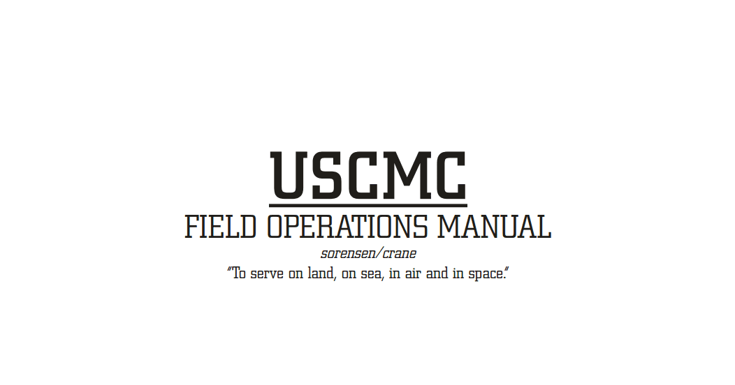 USCMC :: FIELD OPERATIONS MANUAL | RPG Item | RPGGeek