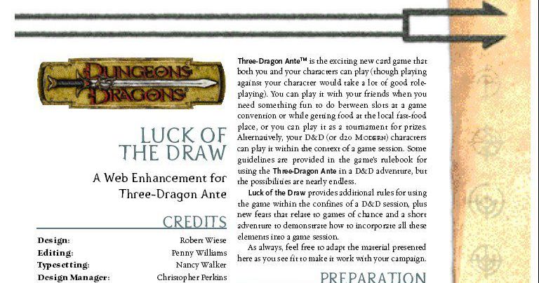 Luck of the Draw | RPG Item | RPGGeek