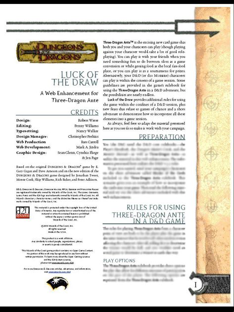 Luck of the Draw | RPG Item | RPGGeek