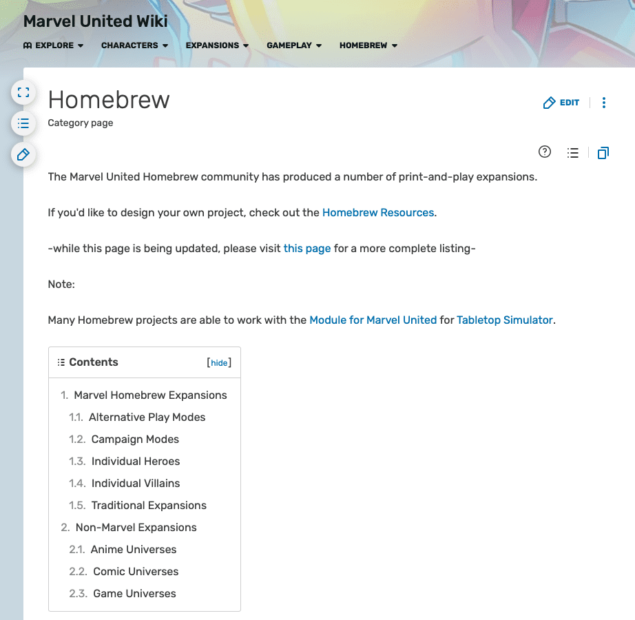 Expanding the Wiki with Homebrew | Marvel United