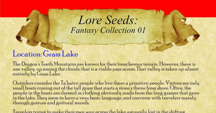 Lore Seeds: Fantasy Collection 01 | RPG Item | RPGGeek