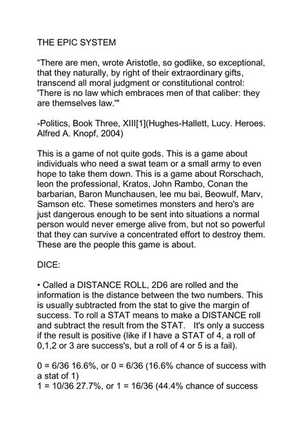 The Epic System | RPG Item | RPGGeek