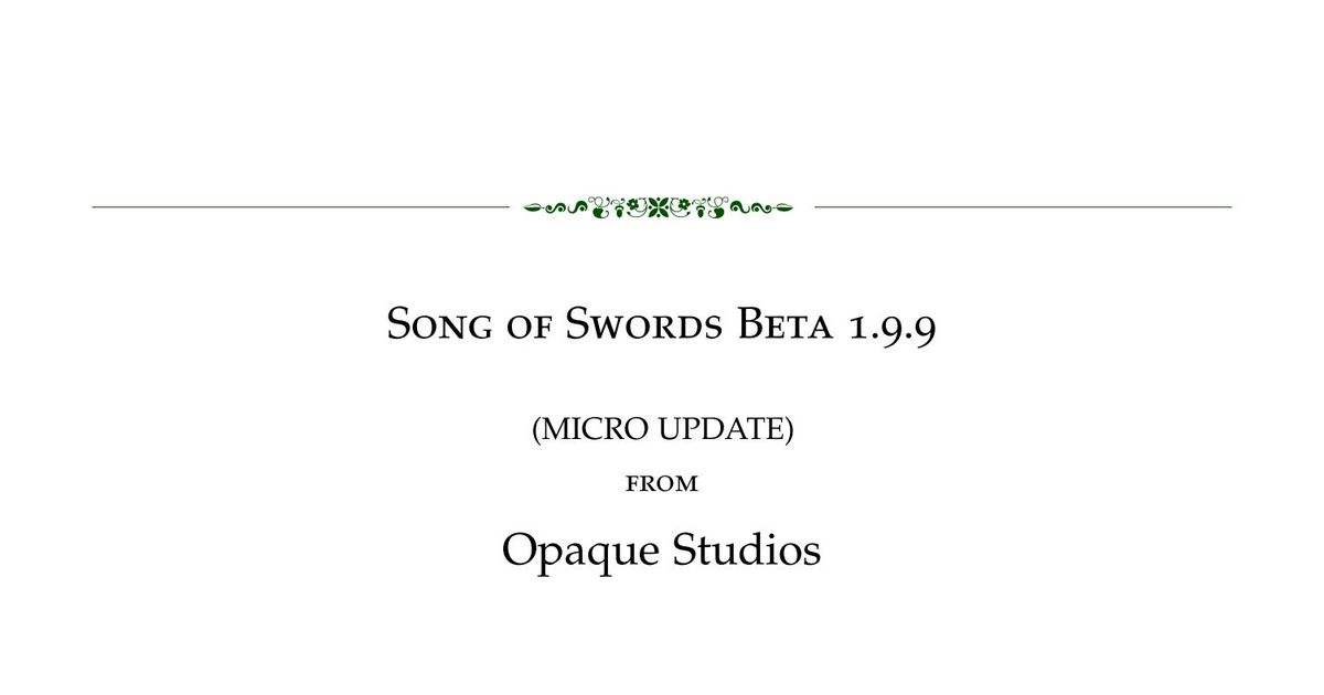 Song of Swords Beta | RPG Item | RPGGeek
