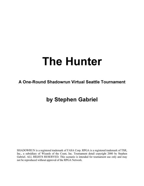 The Hunter | RPG Item | RPGGeek