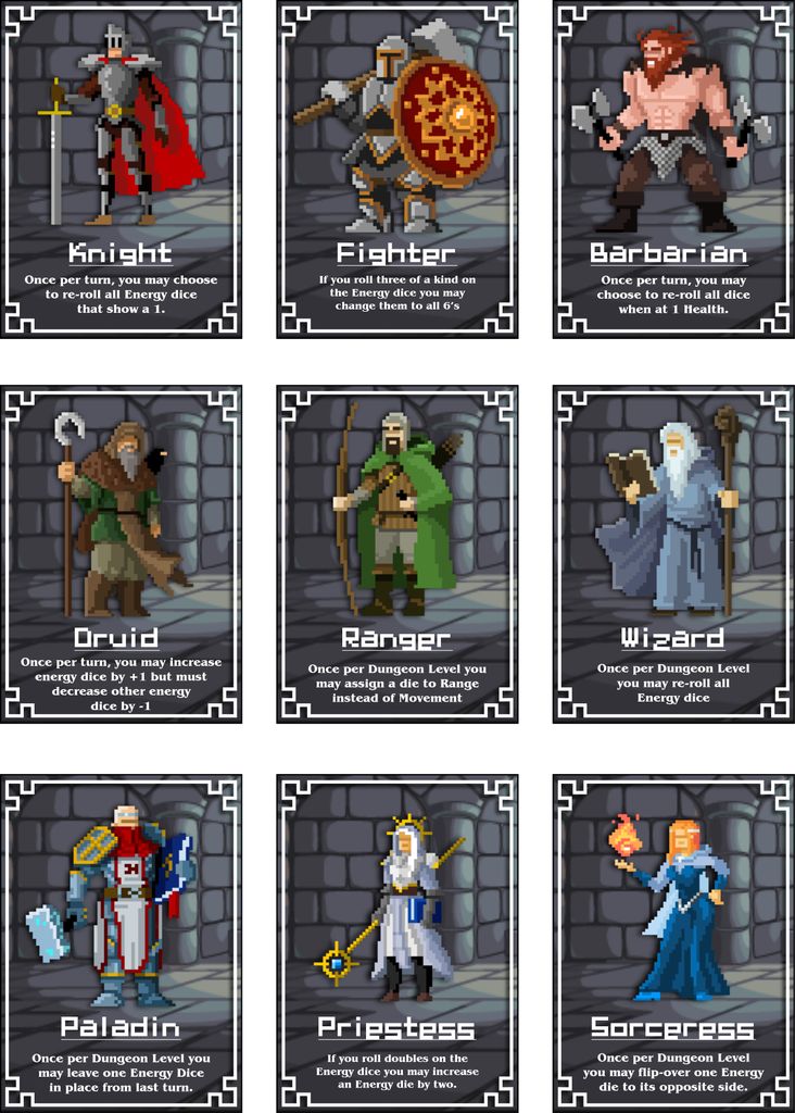 Fan made Character cards | One Card Dungeon