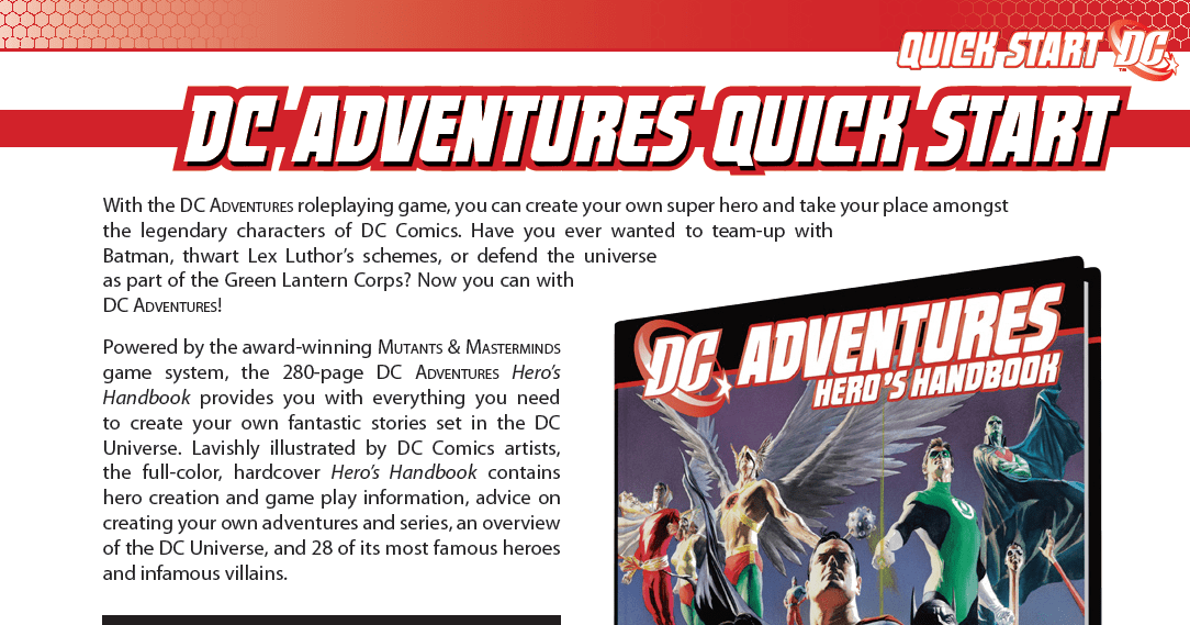 DC Adventures Quick Start | RPG Item | RPGGeek