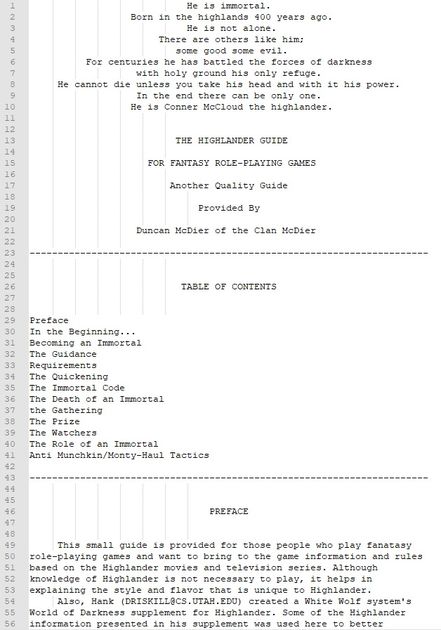 The Highlander Guide for Fantasy Role-Playing Games | RPG Item | RPGGeek