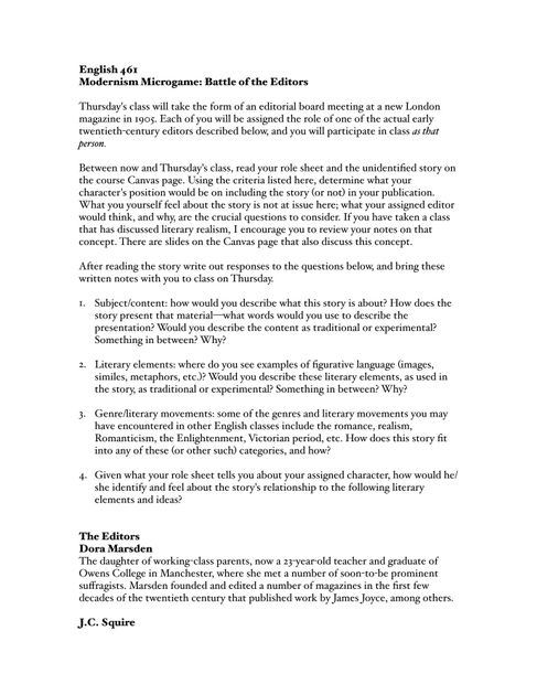 British Modernism Handout | RPG Item | RPGGeek