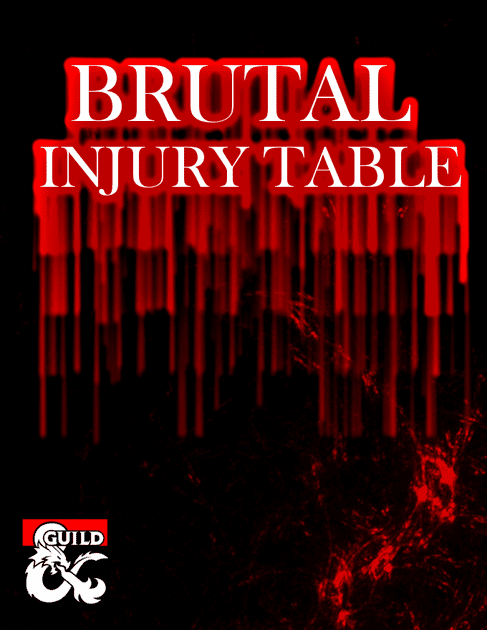 Brutal Injury Table | RPG Item | RPGGeek