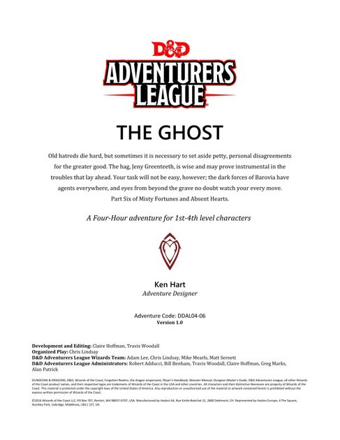 DDAL04-06: The Ghost | RPG Item | BoardGameGeek