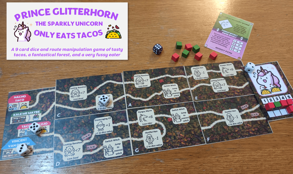[WIP] Prince Glitterhorn the Sparkly Unicorn Only Eats Tacos (2023 9 Card Print and Play Design ...