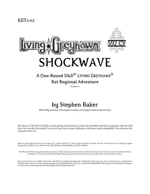 KET2-02: Shockwave | RPG Item | RPGGeek