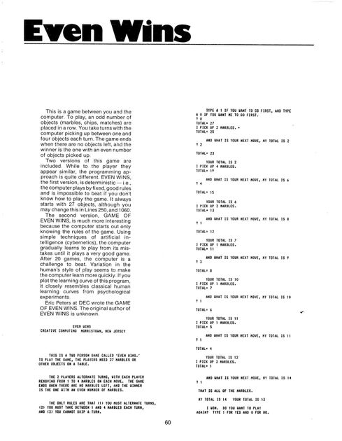 Even-Wins | Video Game | VideoGameGeek