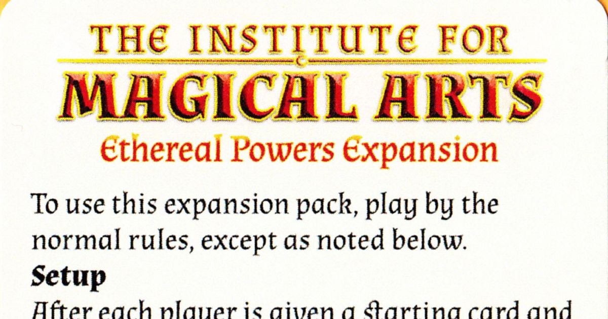 The Institute for Magical Arts: Ethereal Powers Expansion | Board Game ...