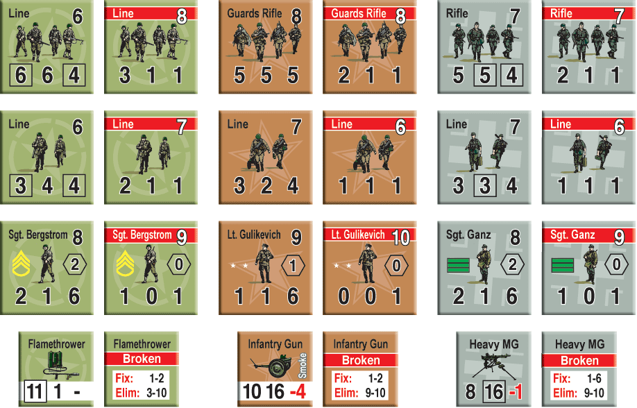 Punched Wargame Counters