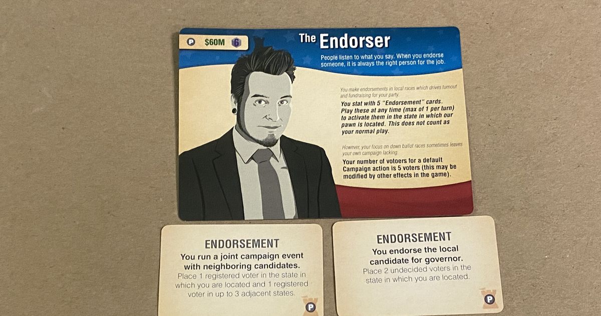 Campaign Trail: The Endorser | Board Game | BoardGameGeek