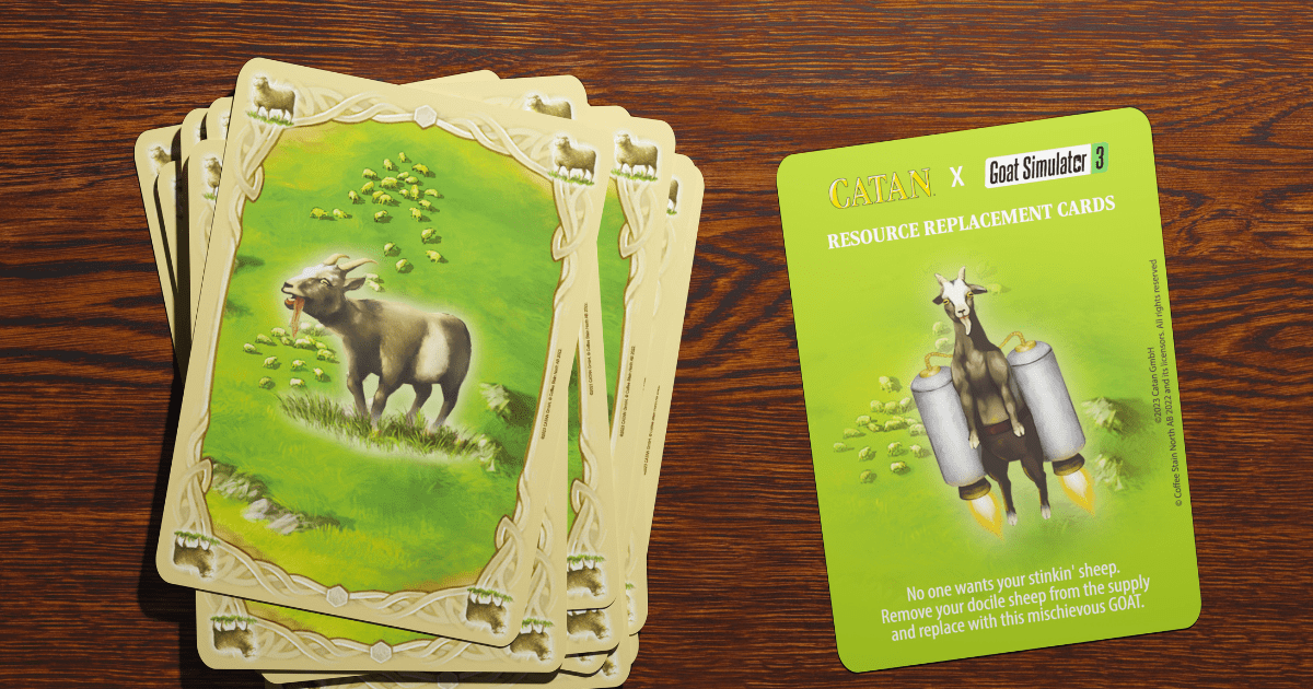 Catan x Goat Simulator 3: Resource Replacement Cards | Board Game ...