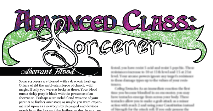 Advanced Class: Sorcerer – Aberrant Blood | RPG Item | RPGGeek