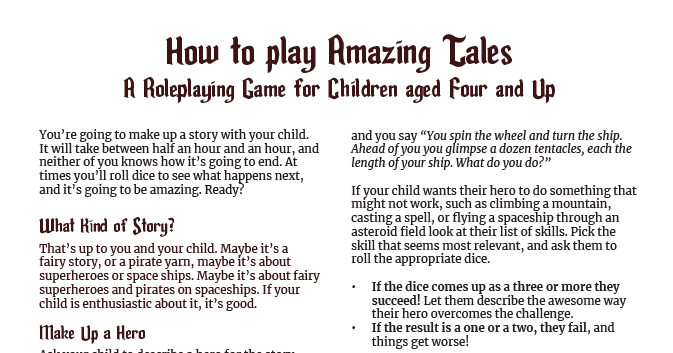 How to Play Amazing Tales | RPG Item | RPGGeek
