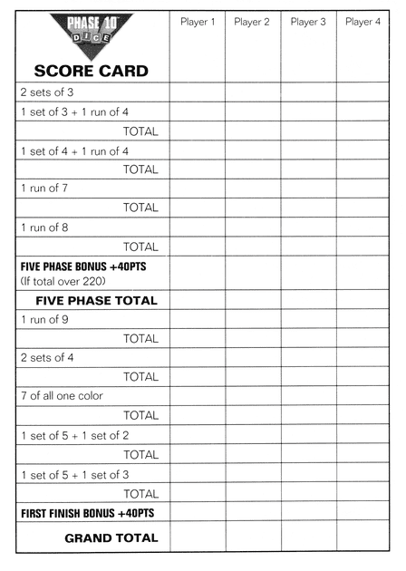 phase 10 score sheet example