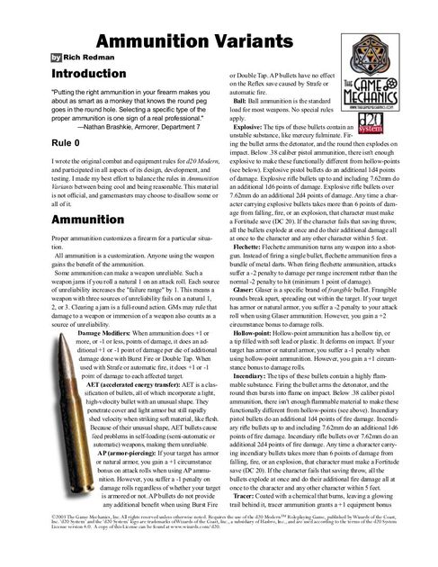 Ammunition Variants | RPG Item | RPGGeek
