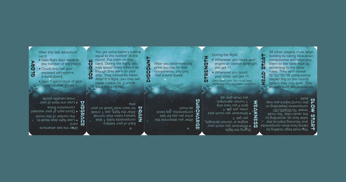 English rules | Galaxy Trucker: Even-Steven Cards