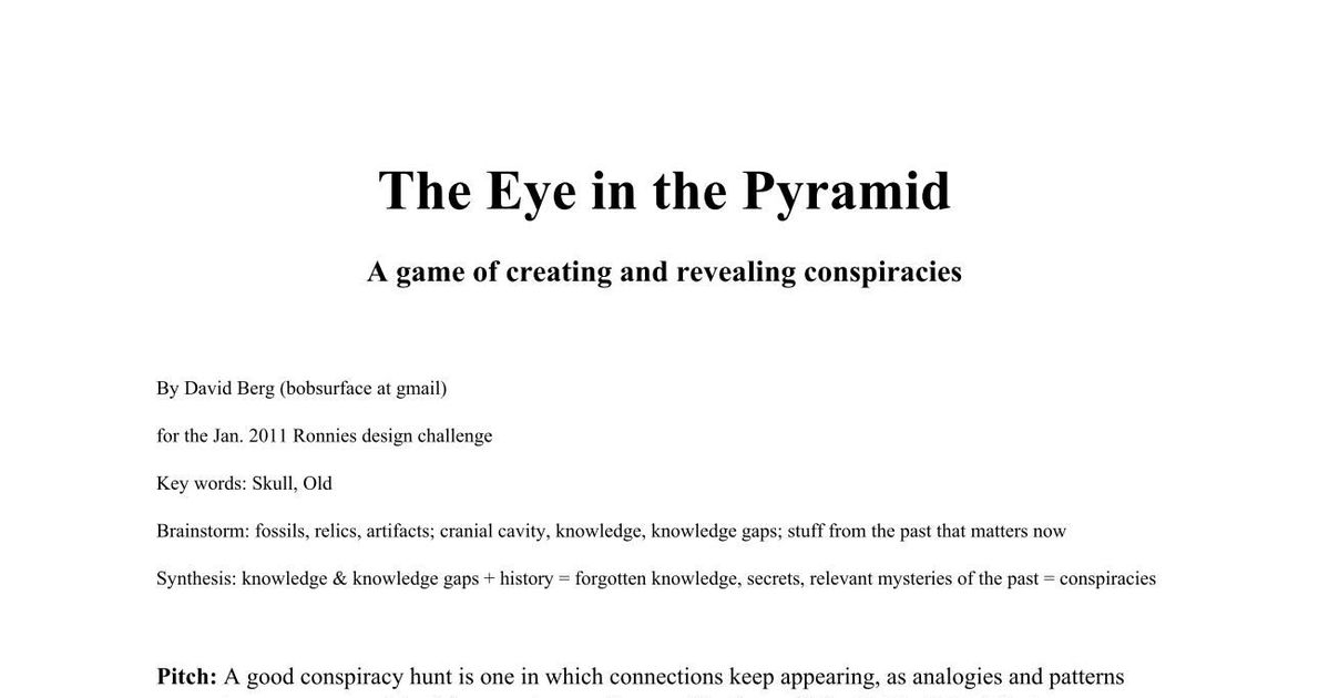 The Eye in the Pyramid | RPG Item | RPGGeek