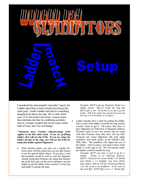 Modern Day Gladiators: Ladder Match | RPG Item | RPGGeek