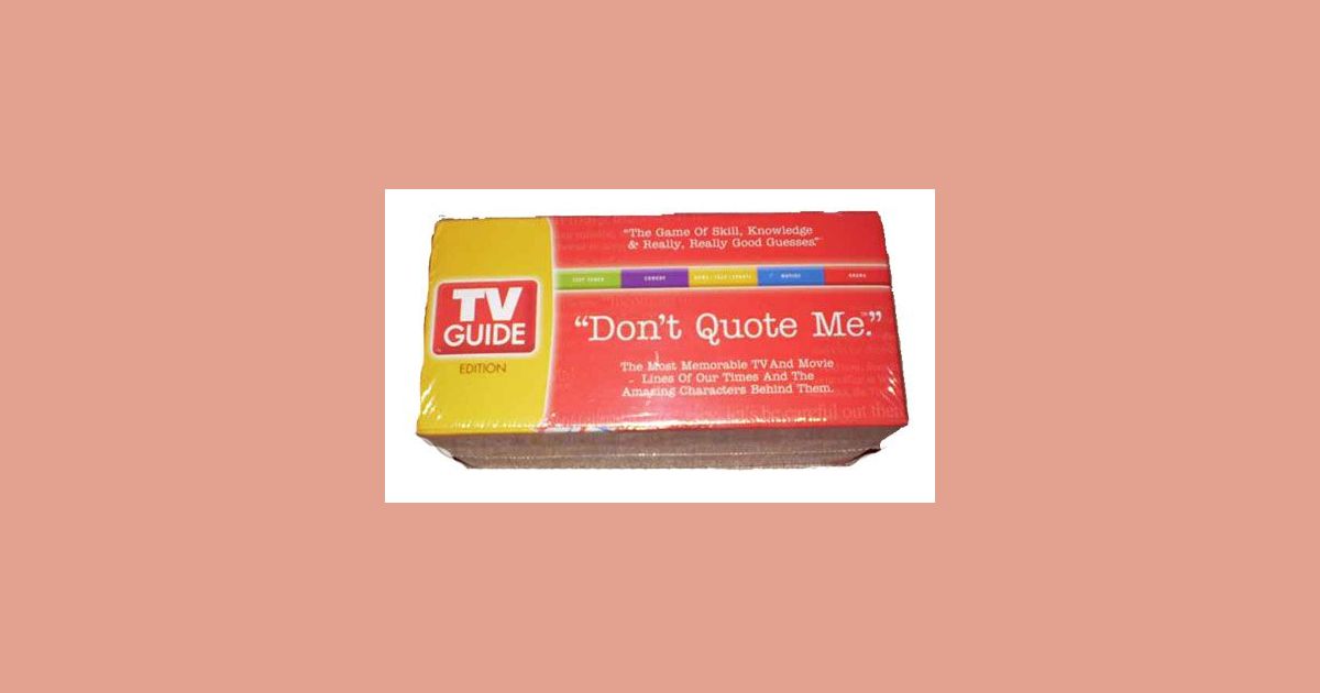 Don't Quote Me: TV Guide Edition | Board Game | BoardGameGeek