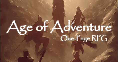Age of Adventure One-Page RPG | RPG Item | RPGGeek