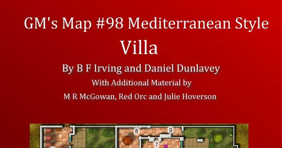 GM's Maps 098: Mediterranean Style Villa | RPG Item | RPGGeek