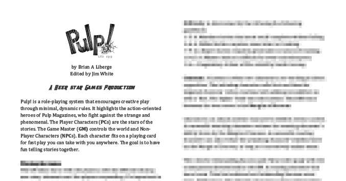 Pulp! the RPG Core Rules | RPG Item | RPGGeek
