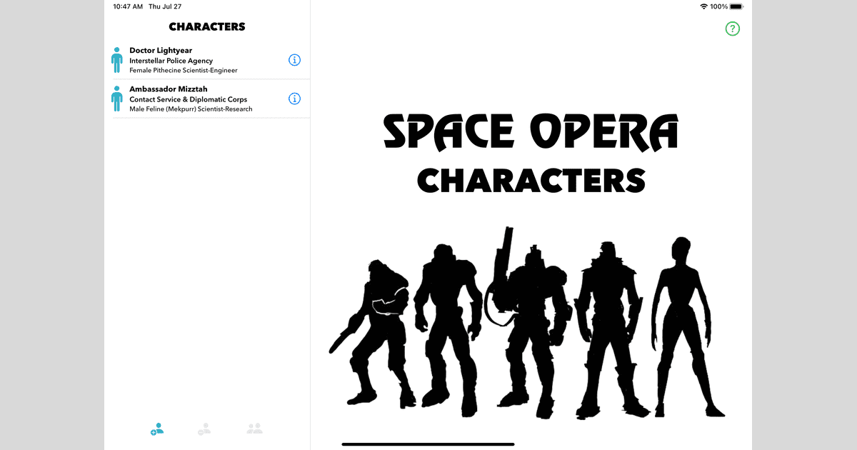 We are GO | Space Opera Characters: App Development
