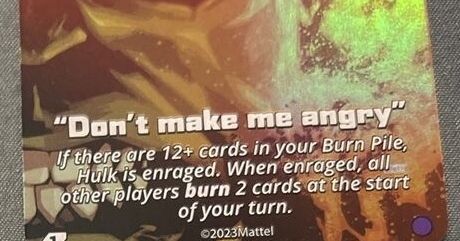 UNO Ultimate: Hulk – "Don't make me angry" Ultra Rare Foil Chase Card ...
