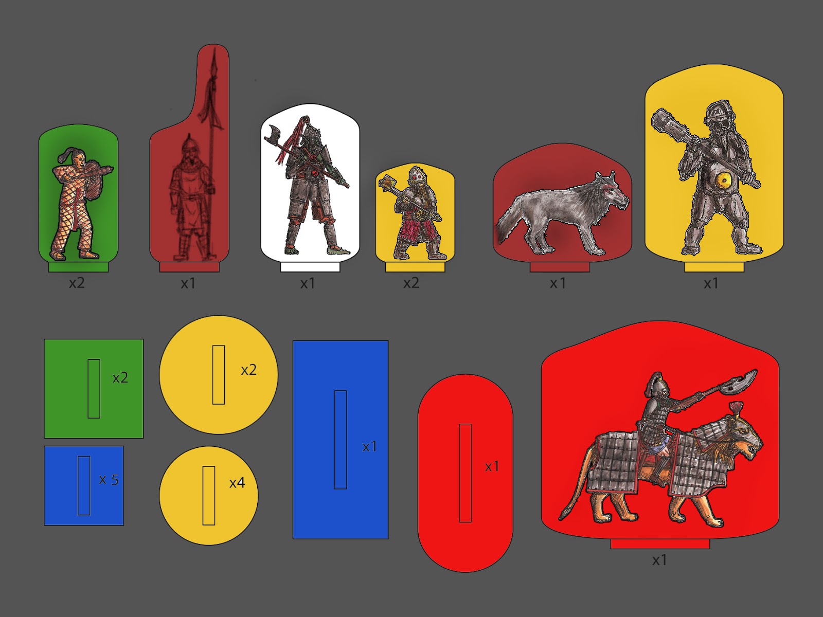 Generic/Standard plastic TOKEN-Miniatures/standees for board games