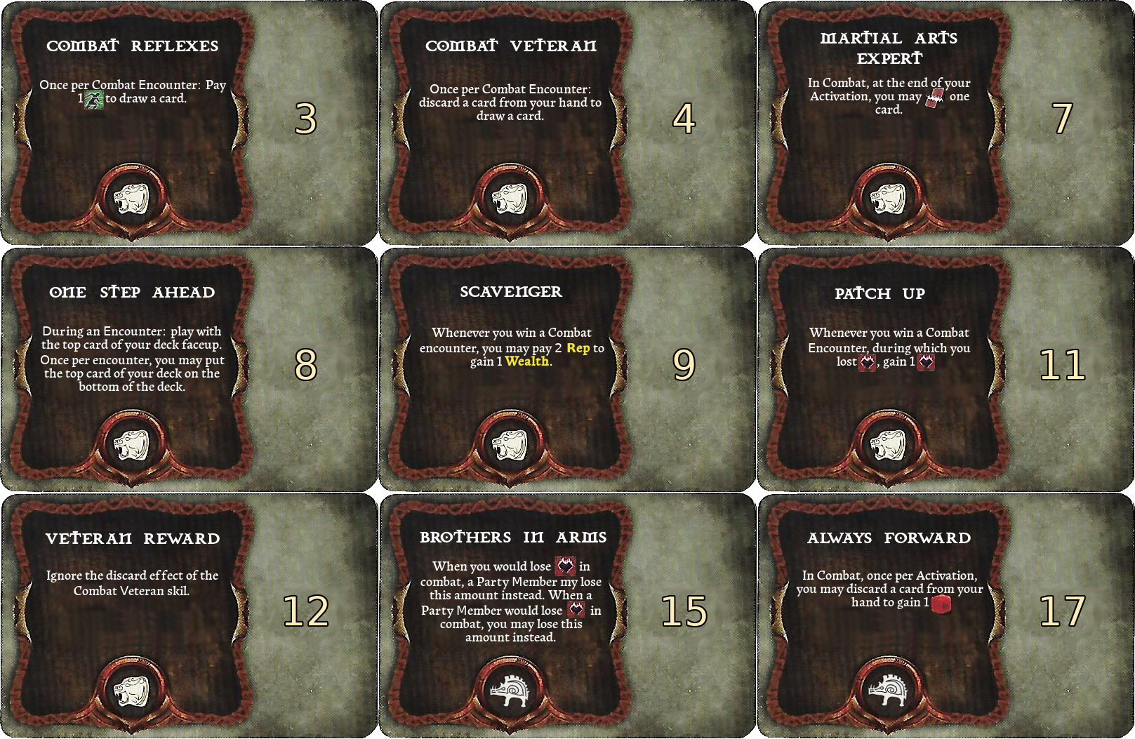 Fan-made tweaked and re-balanced set of Skill cards | Tainted Grail ...