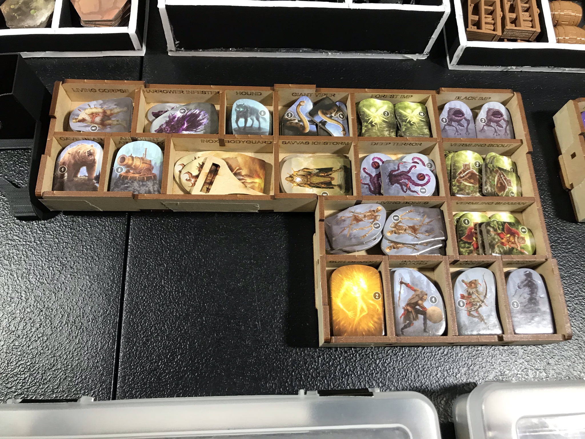 Storage solution: Gloomhaven w/ 3d printed terrain, doors, minus Helper ...