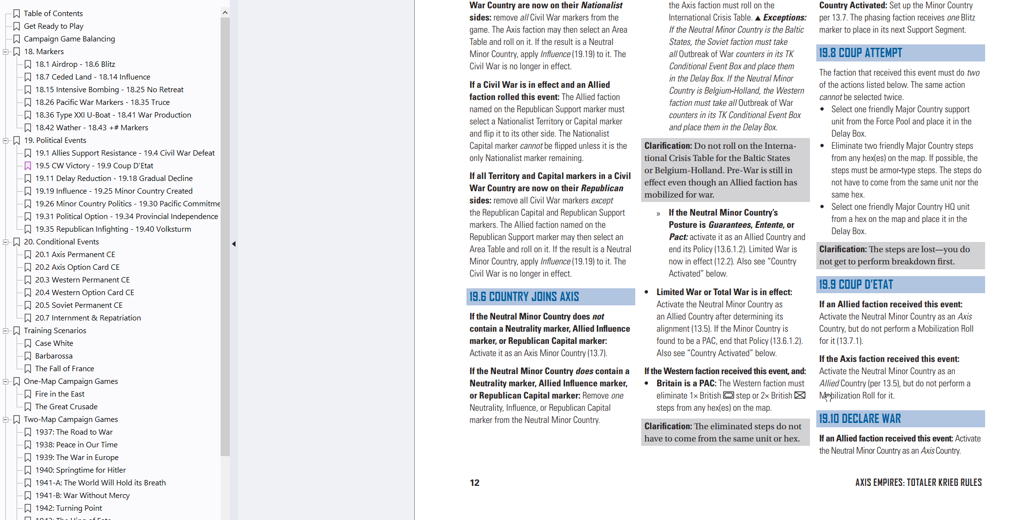 Bookmarked PDFs Available | Axis Empires: Ultimate Edition