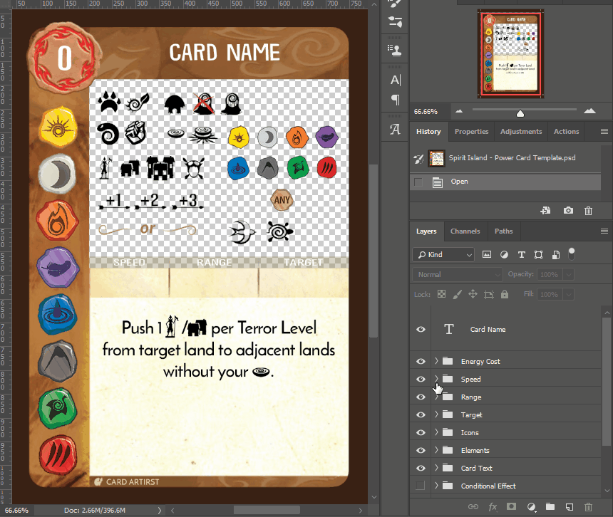 Template for making Power Cards | Spirit Island